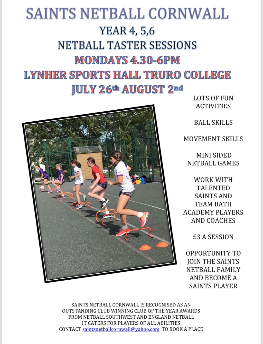 Saints Netball Cornwall